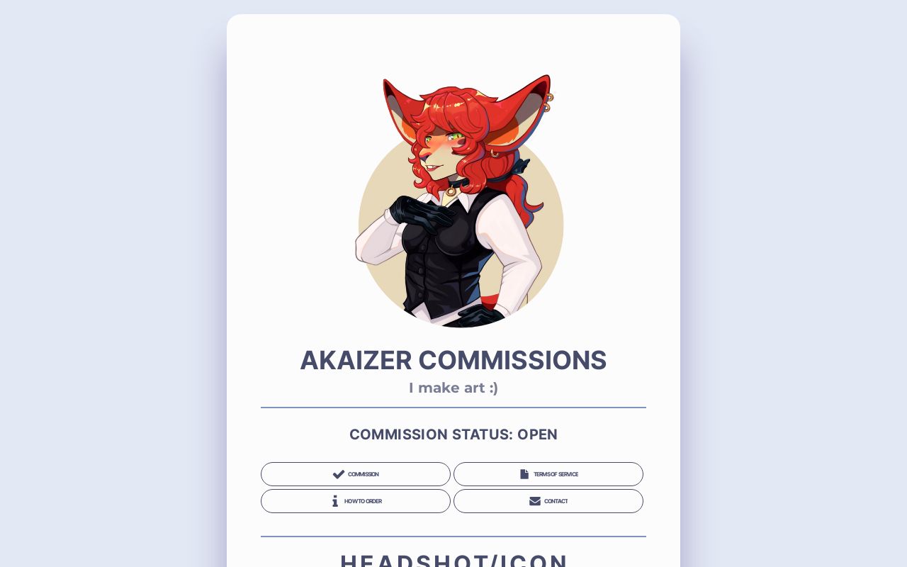 Akaizer's commission card